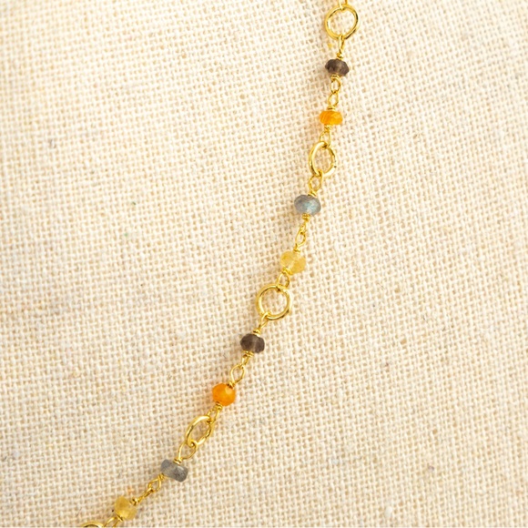 Technibond | Jewelry | Dainty Feminine Multicolor Stone Beaded Necklace ...